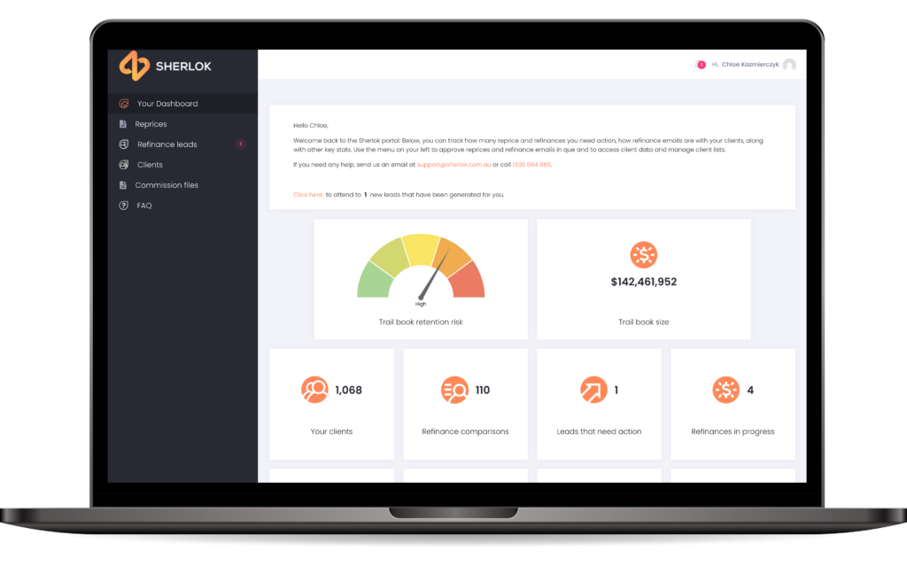 Sherlok - Reprice & refinance more clients. Automatically.